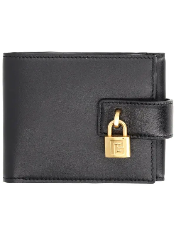 Balmain Pulse Trifold Lambskin Wallet - Black