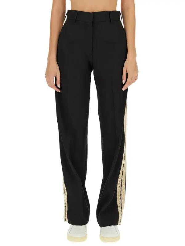 Palm Angels Wool Blend Trousers With Knit Band