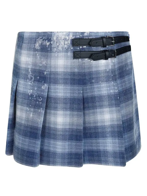 Pinko Gongora Mini Skirt Check Pattern