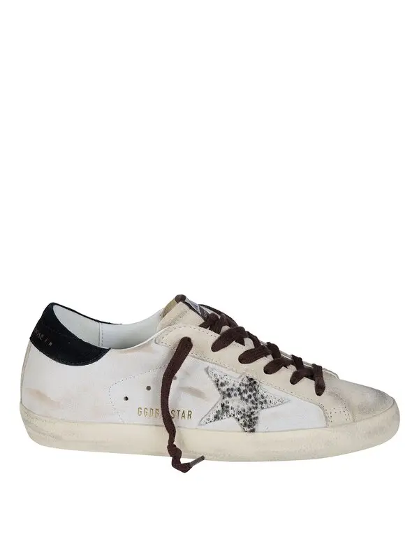 GOLDEN GOOSE Star Studded Cow Leather Sneakers - Bianco