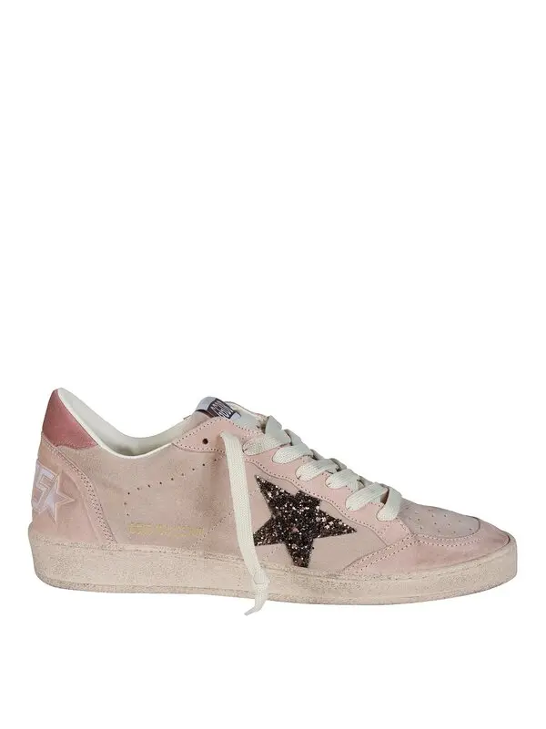 GOLDEN GOOSE Glitter Star Sneaker With Suede Finish