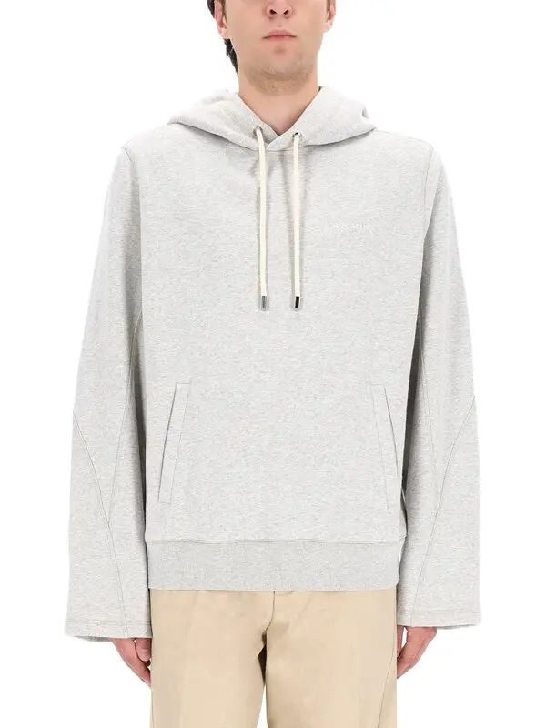 LANVIN Hooded Pullover Sweatshirt - Grey
