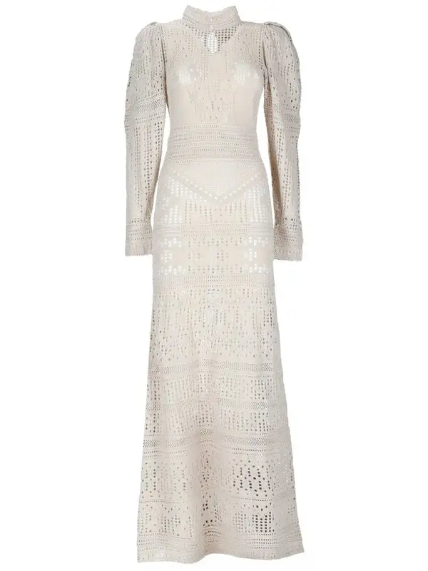 Isabel Marant Étoile Long Sleeve Openwork Maxi Dress - Ivory