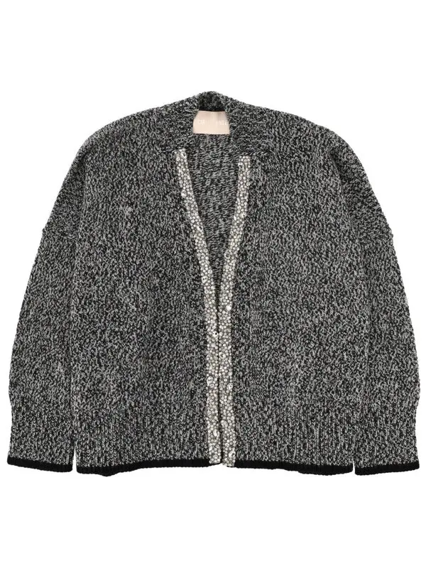 CIRCUS HOTEL Embellished Open-front Cashmere Blend Cardigan