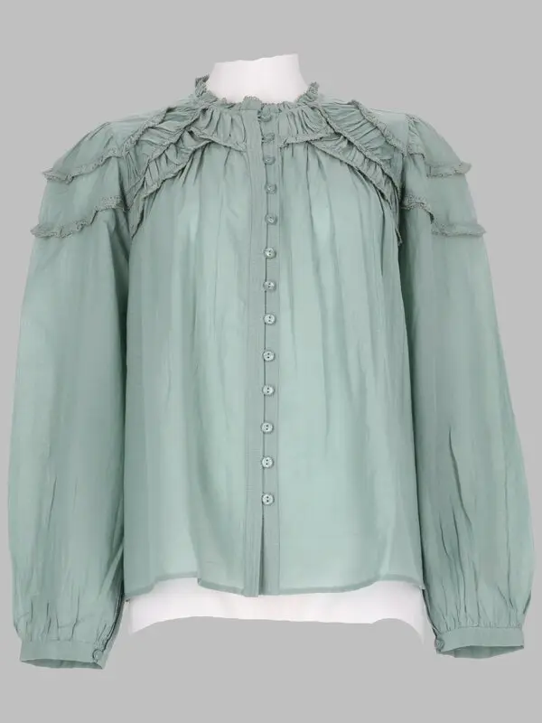 MARANT ETOILE Christa Cotton-viscose Blouse - Green