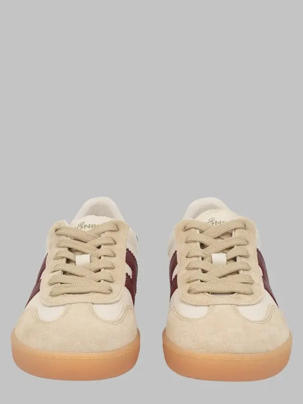 Hogan Leather & Mutton Lace-up Sneakers - Beige