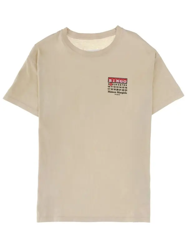 MAISON MARGIELA Bingo Graphic Cotton T-shirt - Beige