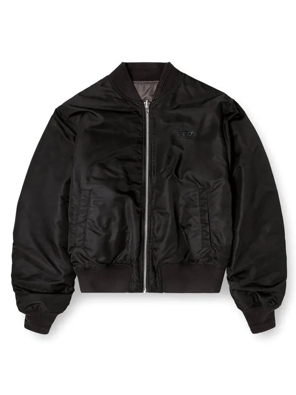 DIESEL® Bomber Jacket With Zip Closure And Ribbed Trim