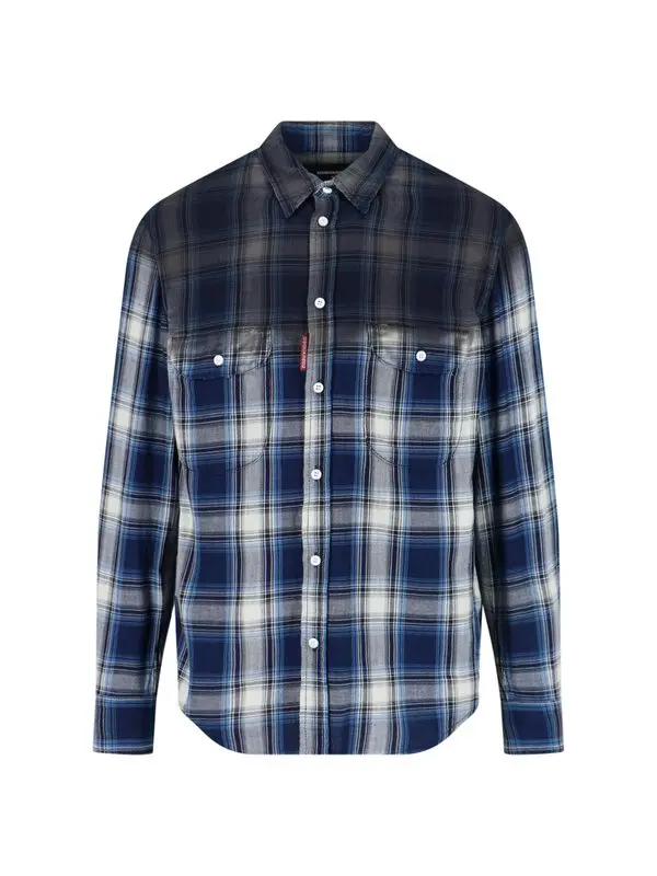 Dsquared2 Plaid Button-up Shirt - Blue