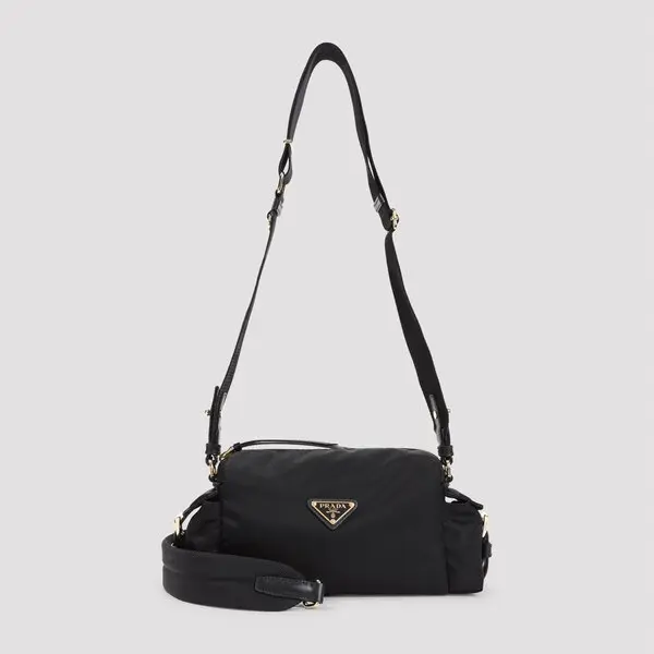 Prada Bandolier Shoulder Bag In Recycled Polyamide & Leather, 26cm X 12cm X 10cm - Black