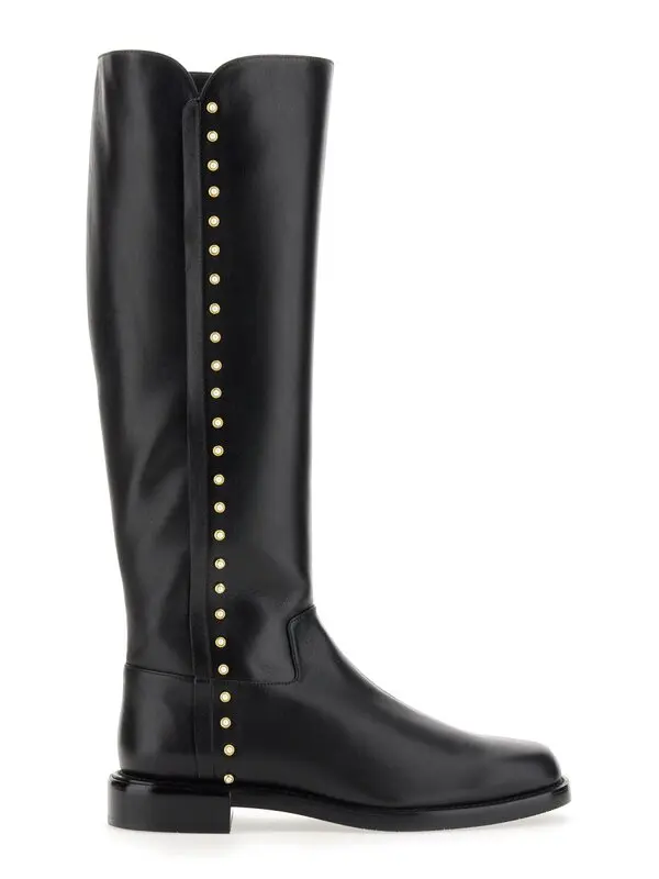 STUART WEITZMAN Pearl-embellished Detail Boots