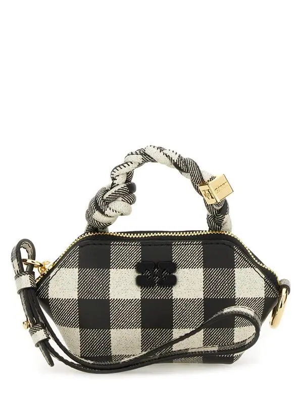 GANNI Mini Vichy Handbag - Black