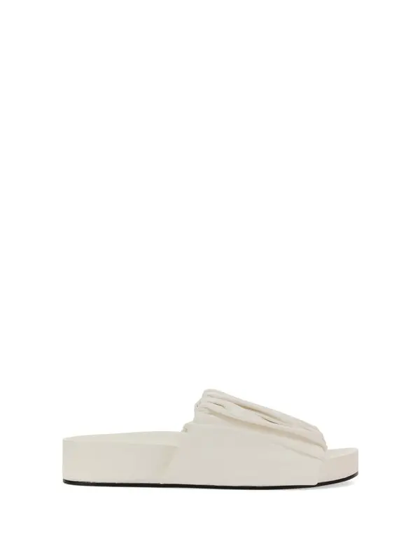 JIL SANDER Leather Platform Sandals - White