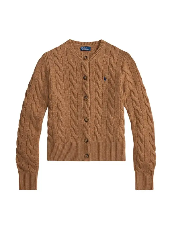 Polo Ralph Lauren Cable-knit Wool Cashmere Blend Cardigan - Beige