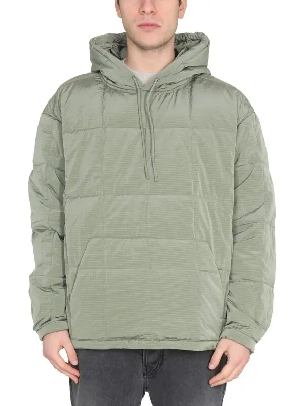 IENKI IENKI Quilted Anorak Jacket With Drawstring Hood - Green