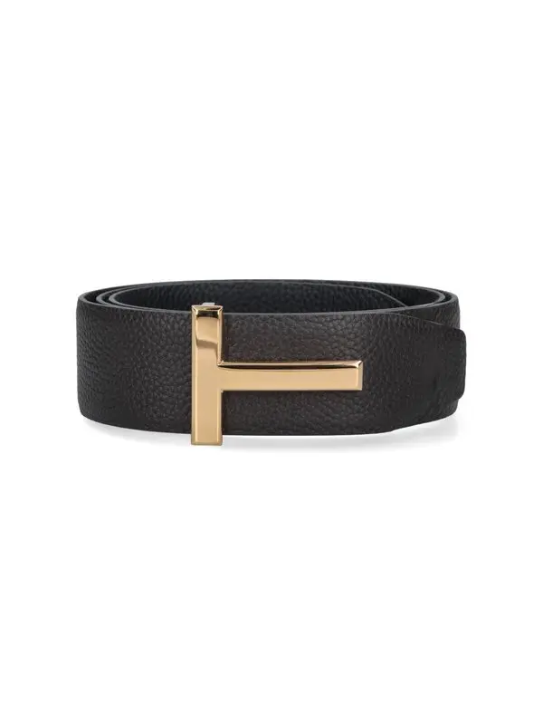 TOM FORD Belt With T Buckle, 4 Cm - Brown