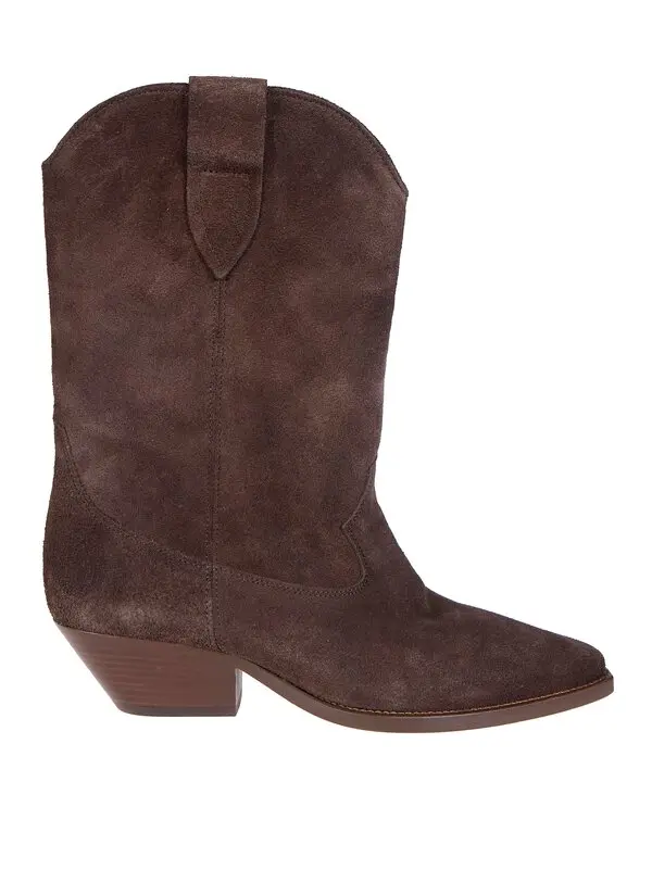 Isabel Marant Étoile Chic Velvet Leather Boots - Marrone