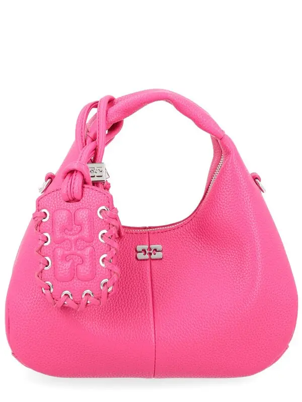 GANNI Mini Hobo Handbag - Fuchsia