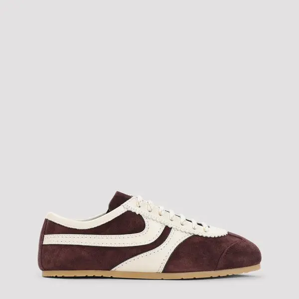 Dries Van Noten Calf & Cow Leather Sneakers With Rubber Sole - Red