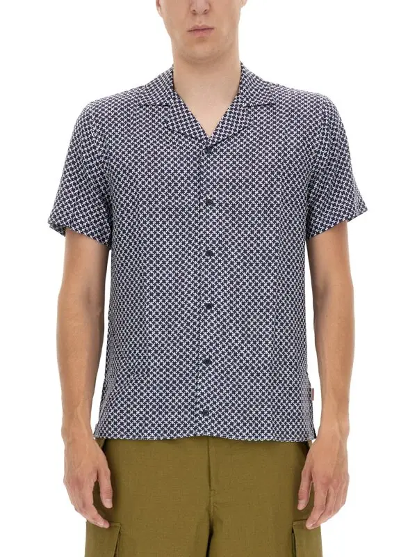 Orlebar Brown V-neck Button Front Shirt - Blue