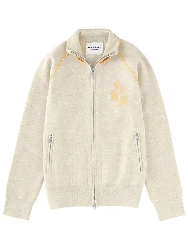 MARANT ETOILE Zip-front Knit Track Jacket - Grey