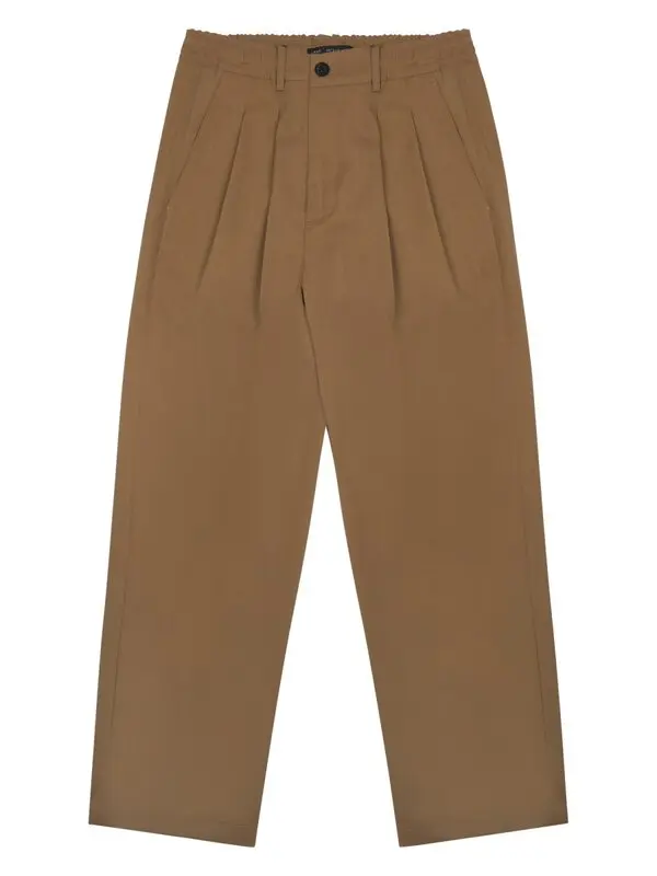 LOW BRAND Safari Wool Blend Trousers - Brown