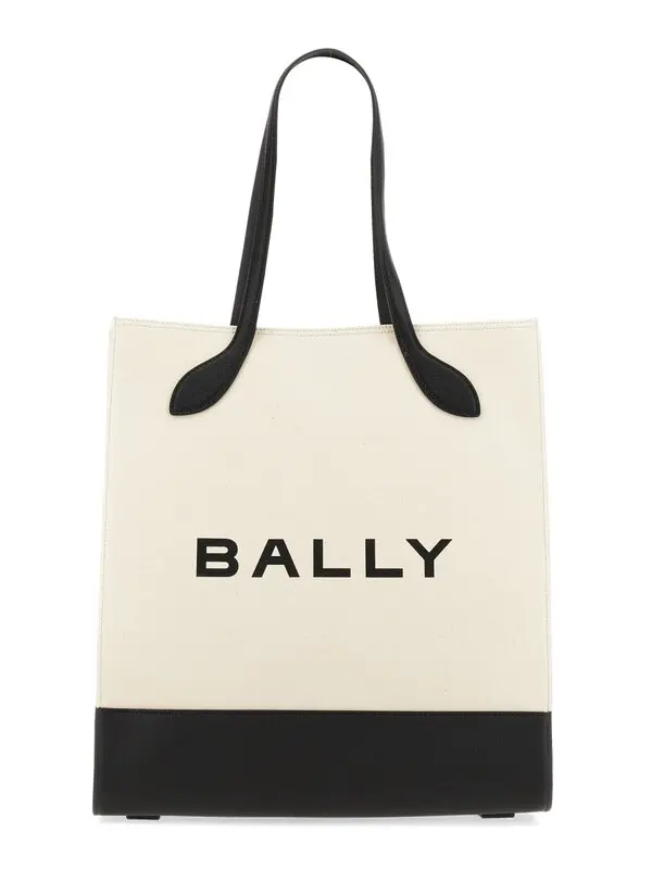 Bally Cotton Tote Shoulder Bag - White