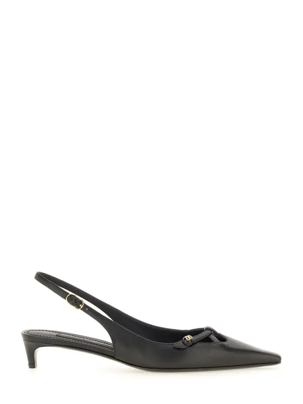 Dolce & Gabbana Leather Tassel Slingback Shoes