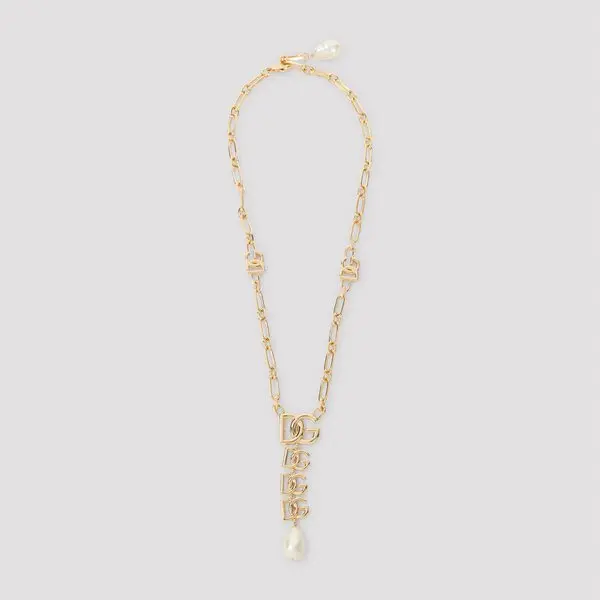 Dolce & Gabbana Brass & Plexiglass Necklace - Metallic