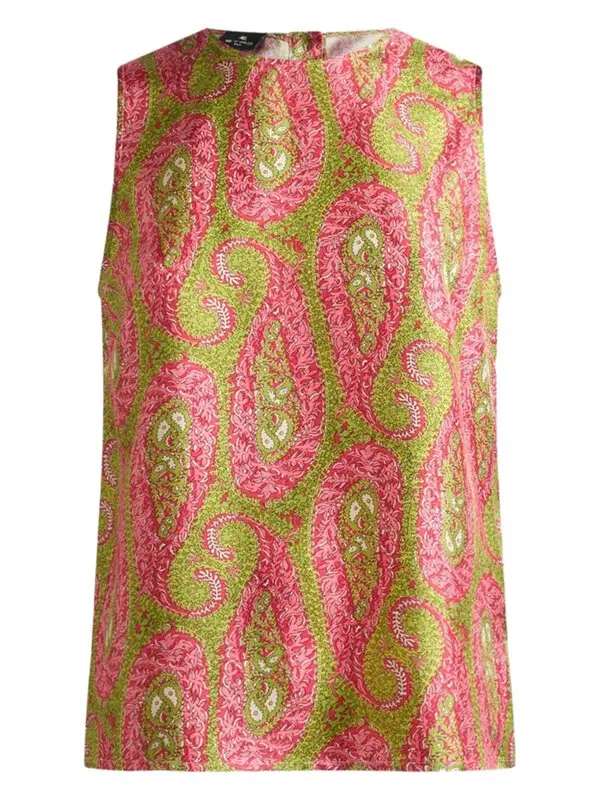 Etro Paisley Sleeveless High Neck Mini Dress - Multicolour
