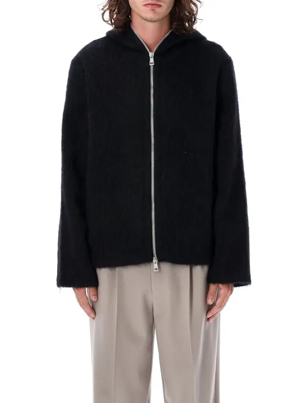 Our Legacy Hooded Zip-front Wool Cardigan - Nero