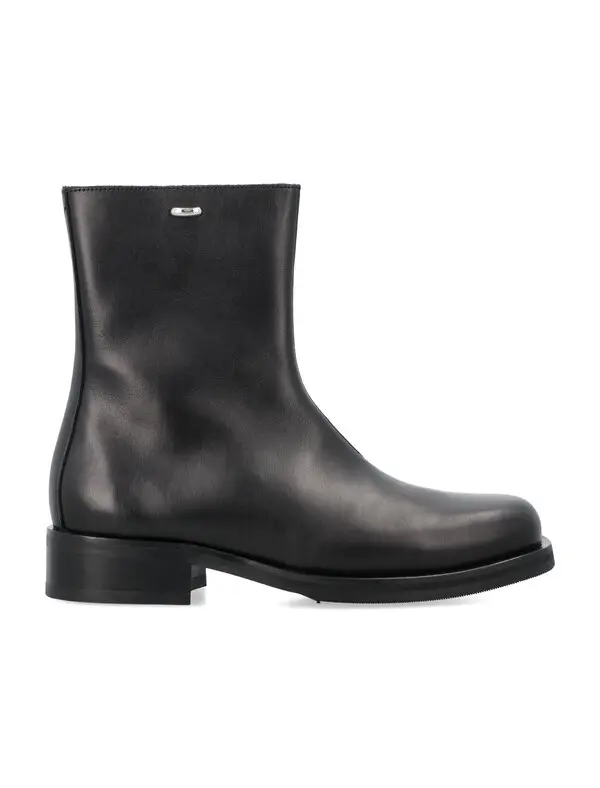 Our Legacy Leather Ankle Boots With Side Zip - Nero