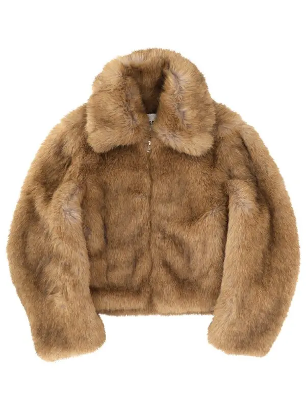 MSGM Faux Fur Zip Front Jacket