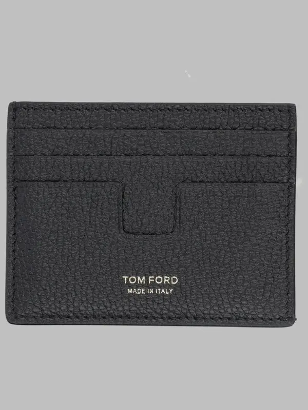 TOM FORD Leather Card Holder - Black