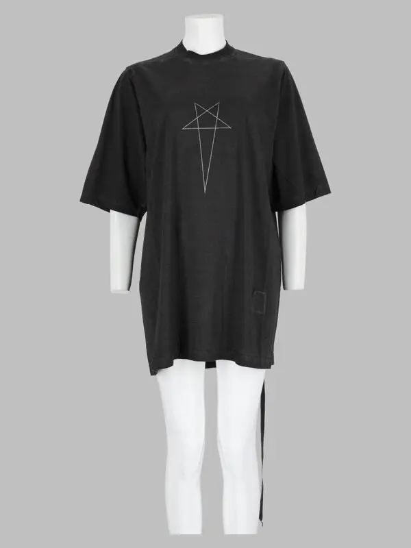 Rick Owens Asymmetrical Zip Up Cotton T-shirt - Black