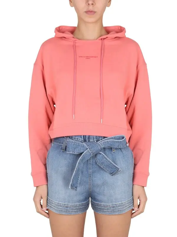 Stella McCartney Logo Print Drawstring Hoodie - Pink