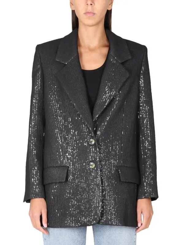 THE MANNEI Eljas Sequined Blazer - Black