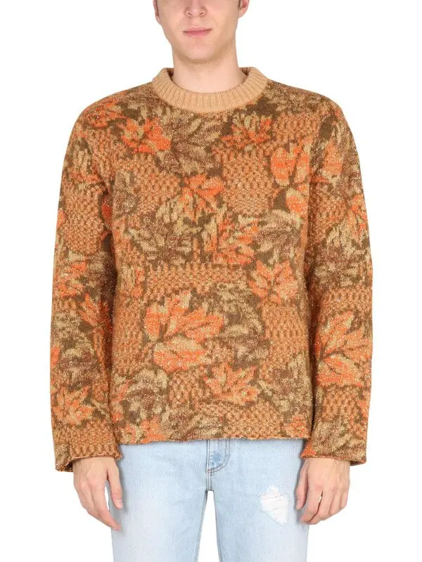 ERL Jacquard Workmanship Knit Sweater - Gold