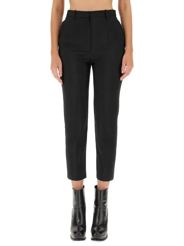 Alexander McQueen Wool And Cupro Tailored Pants - Black