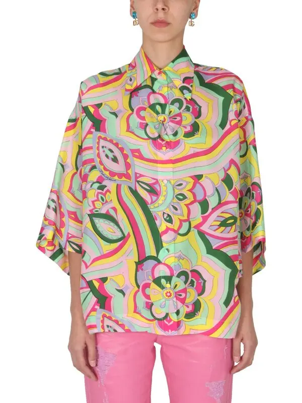 Dolce & Gabbana Printed Silk Shirt - Multicolour