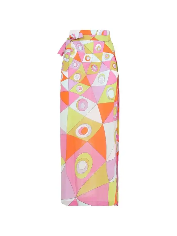 Emilio Pucci Wrap Style Slit Skirt With Self-tie Fastening - Multicolor