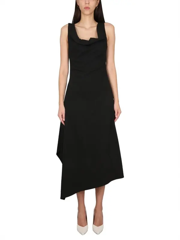 Bottega Veneta Cotton-canvas Midi Dress - Black