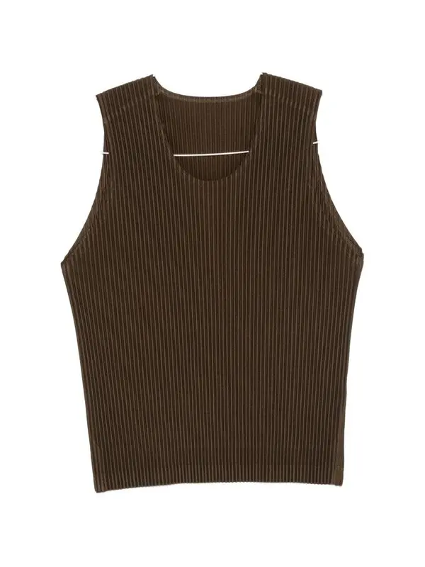 Issey Miyake Pleated Top - Brown
