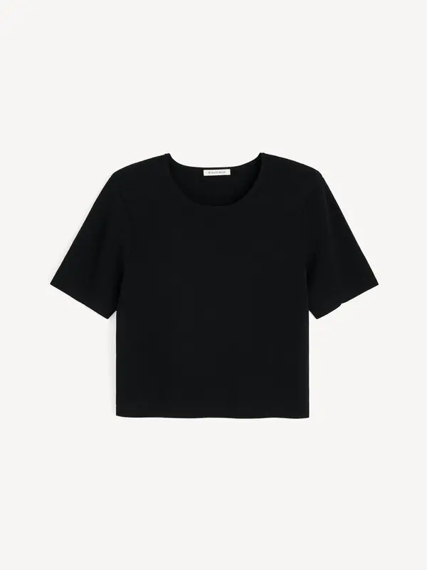 BY MALENE BIRGER Amber Ribbed Pullover With Padded Shoulders And Side Slits
