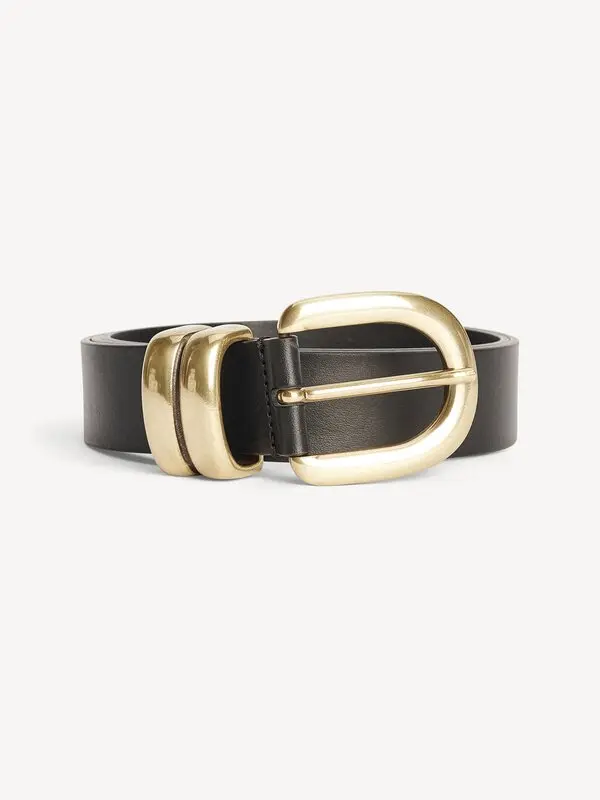 BY MALENE BIRGER Zoira Leather Belt - Black
