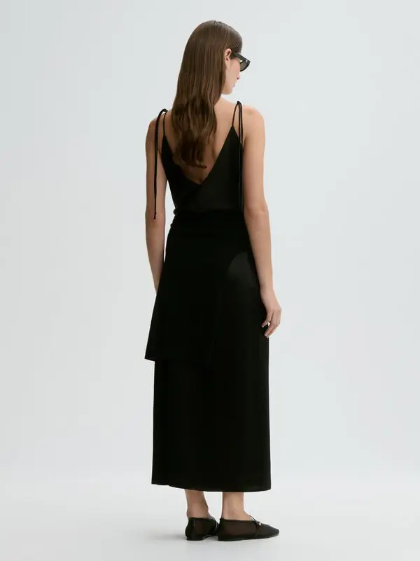 BY MALENE BIRGER Pasca Satin Cropped Top - Black