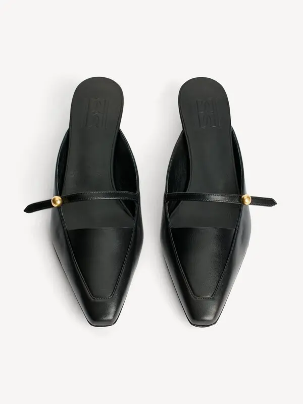 BY MALENE BIRGER Micha Leather Slip-on Kitten Heel Sandals