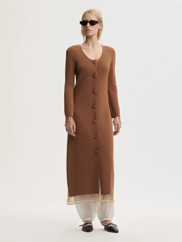 BY MALENE BIRGER Serafina Embellished Maxi Dress - Latte Brown