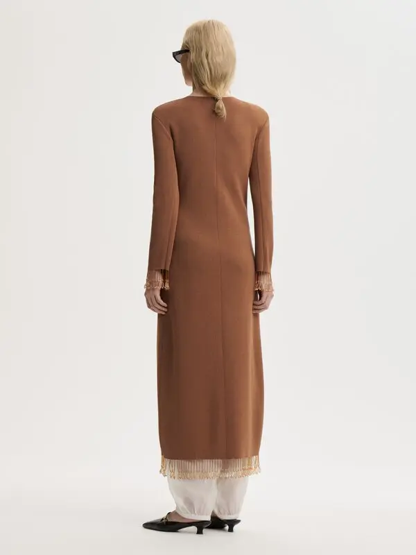 BY MALENE BIRGER Serafina Embellished Maxi Dress - Latte Brown