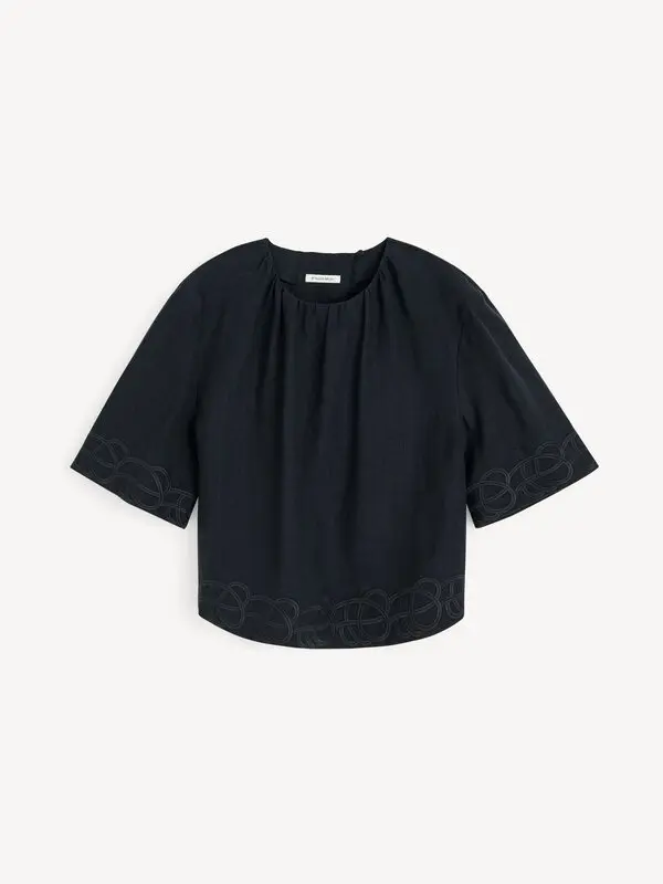 BY MALENE BIRGER Marian Linen Top - Black